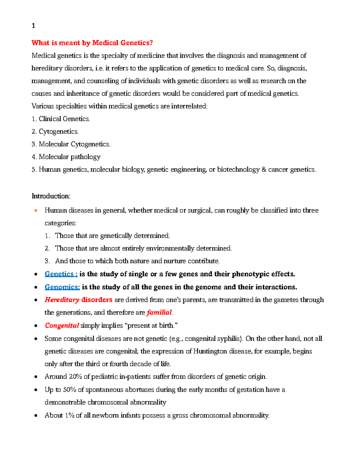 Medical Genetics Overview: Hereditary Disorders & Chromosomal ...