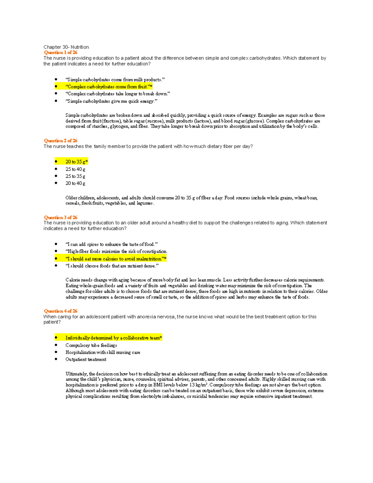Chapter 30: Nutrition - Key Concepts and Nursing Education - Studocu