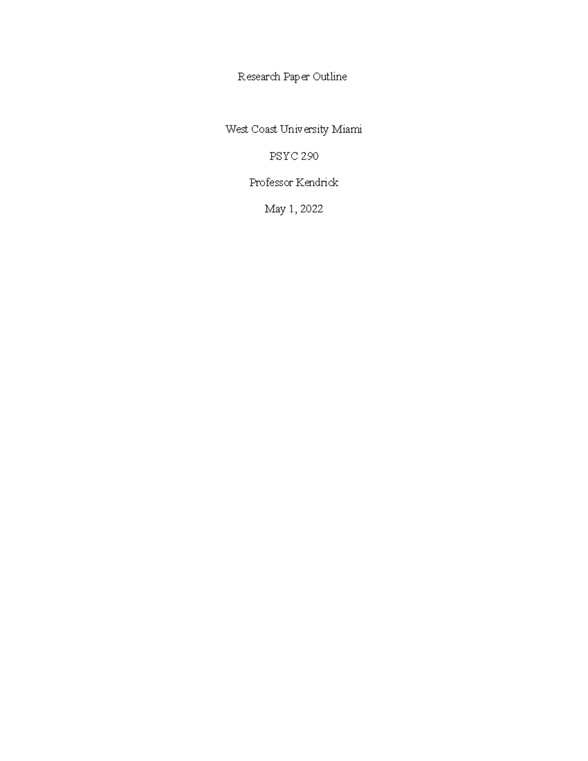 PSYC 290 Research Paper Outline: Internet's Role in Eating Disorders ...