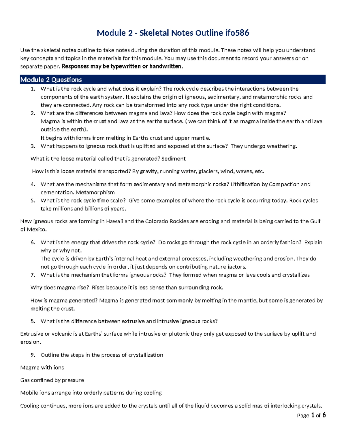 Module 9 Skeletal Notes Outline revised-1 - Module 9 - Skeletal Notes ...