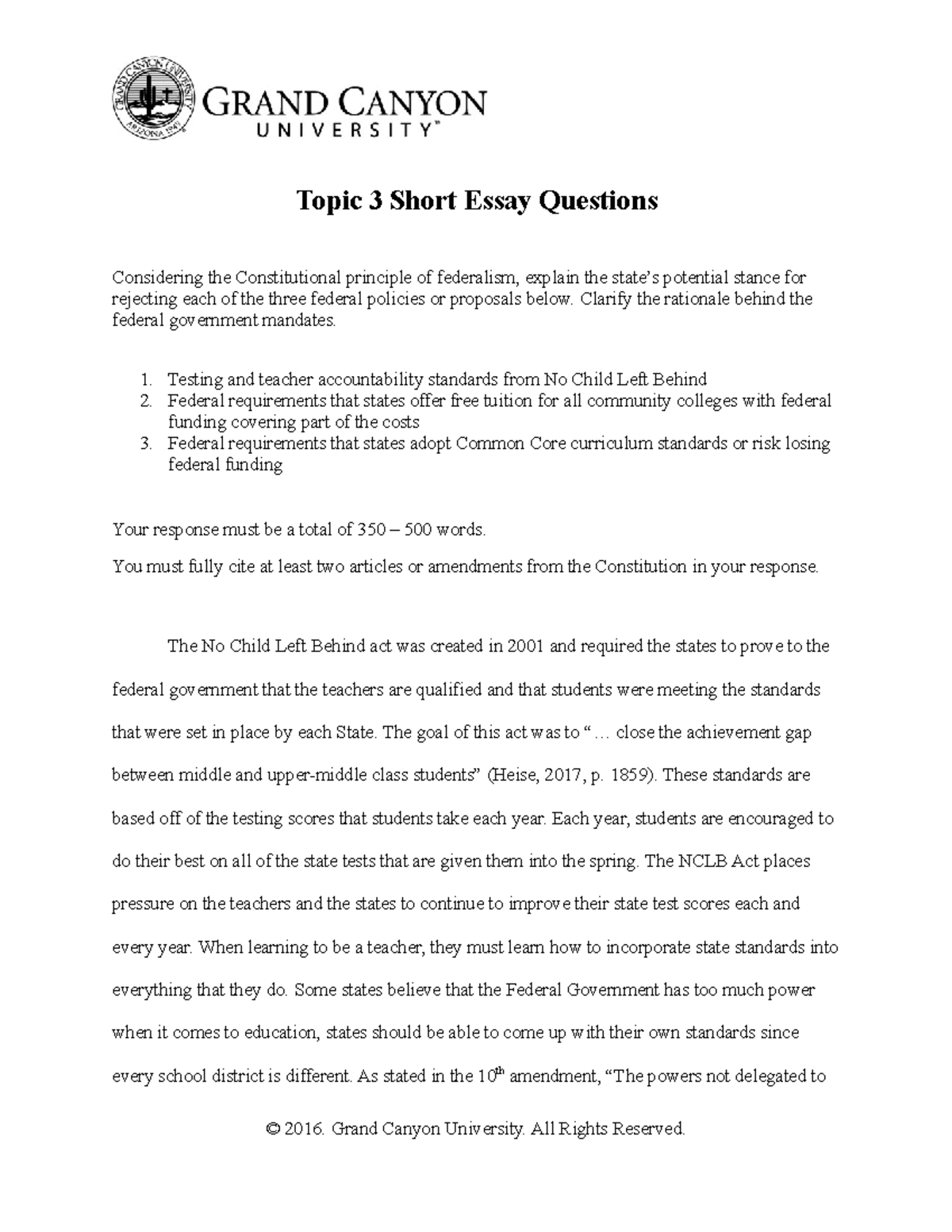 Topic 3 Short Essay Questions - Topic 3 Short Essay Questions ...
