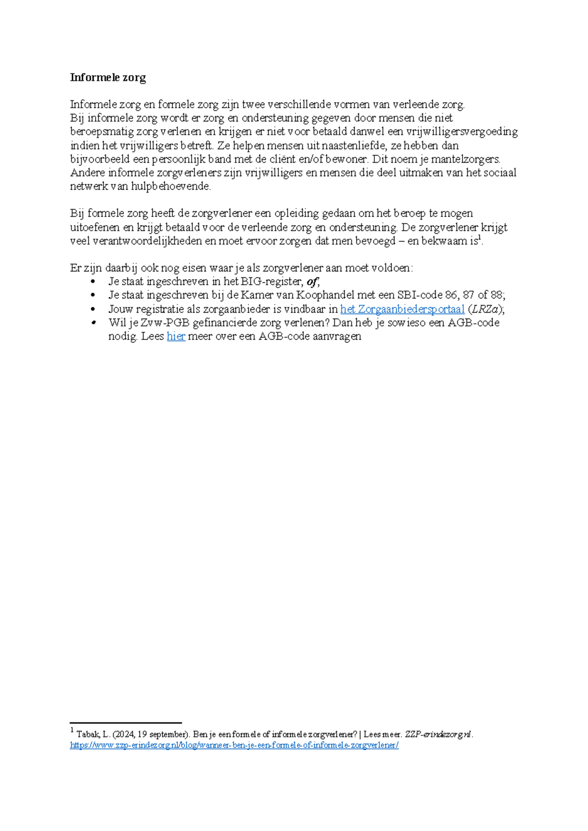 Definities van Informele en Formele Zorg in de Gezondheidszorg ...