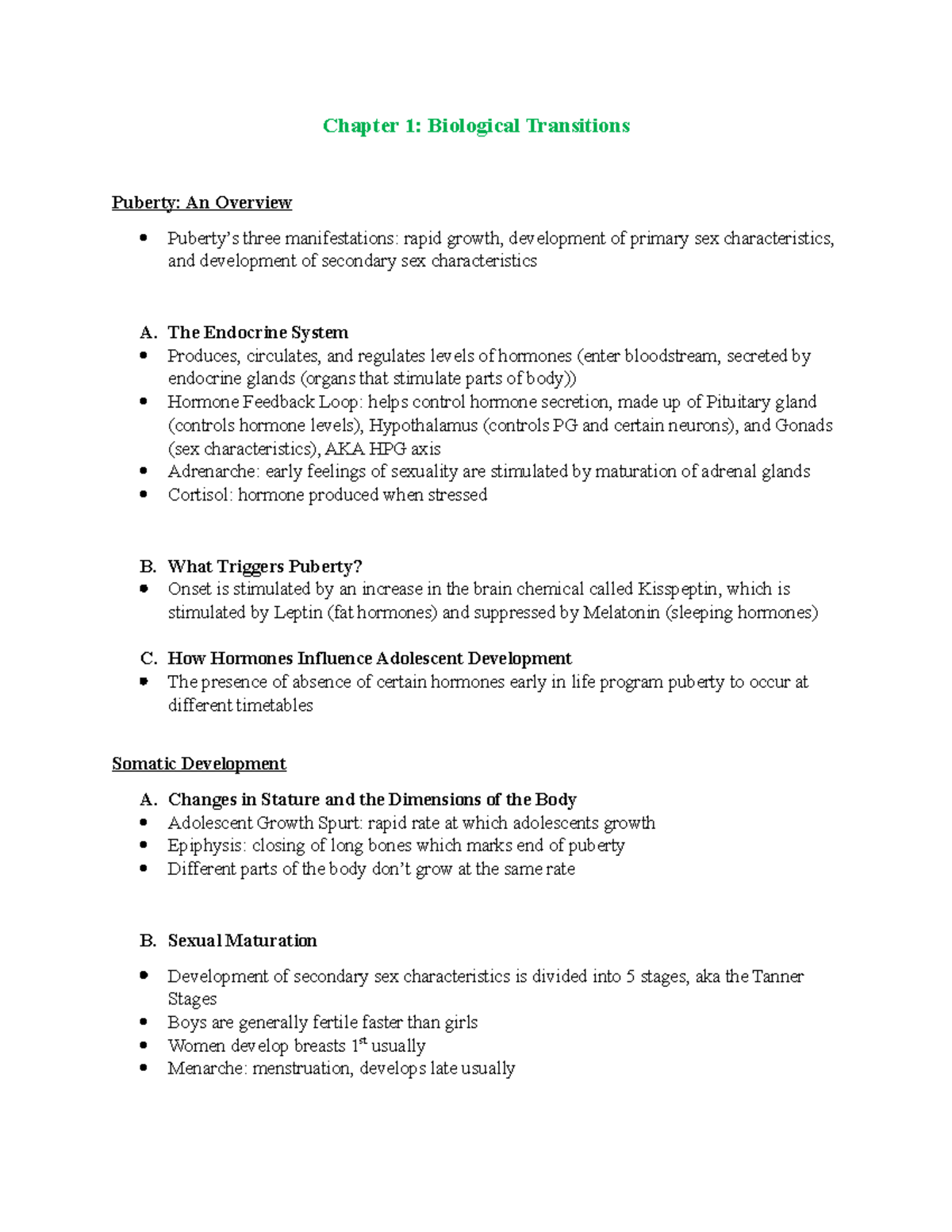 Chapter 1 - Chapter 1: Biological Transitions Puberty: An Overview ...