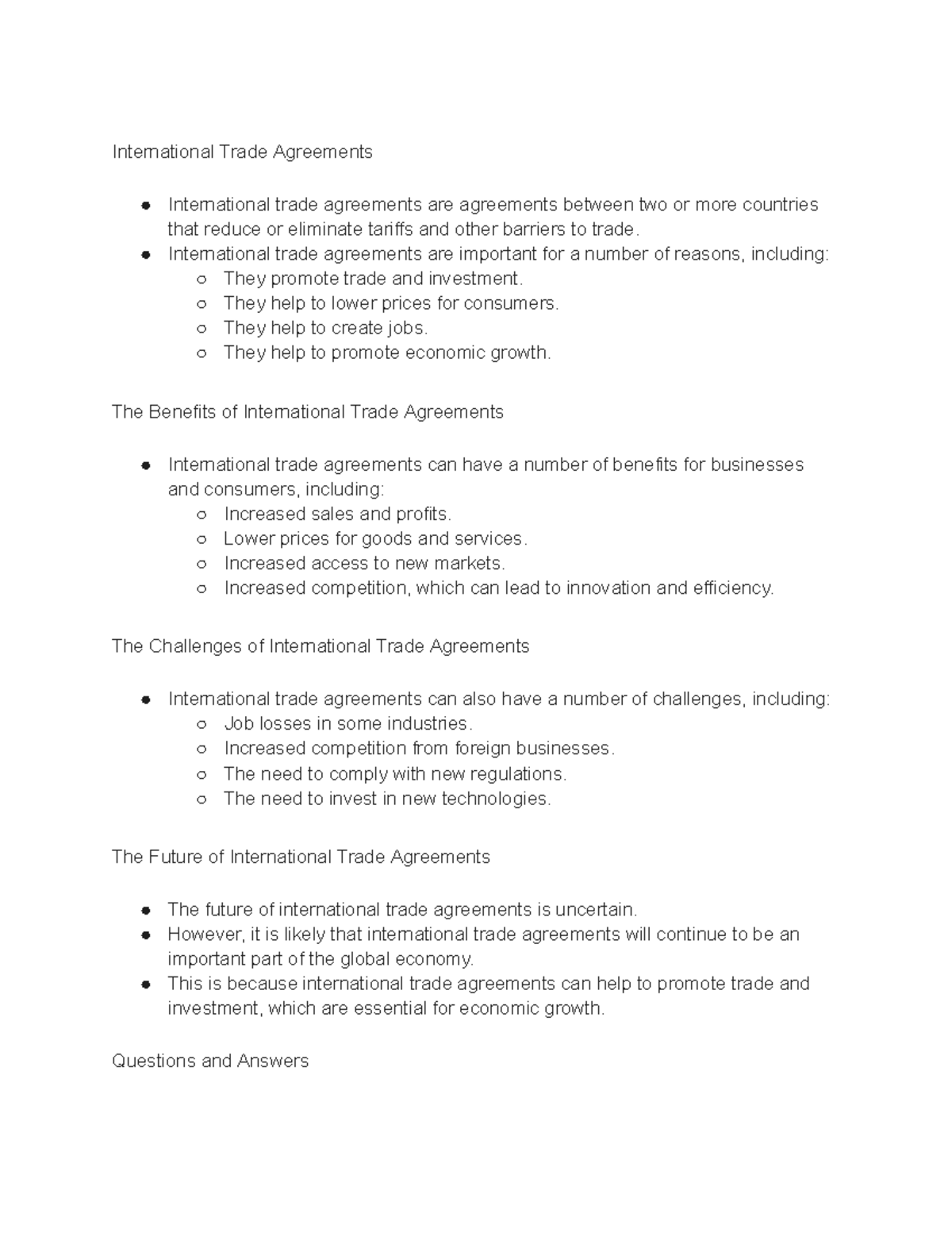 Lecture 21: Analyzing International Trade Agreements and Impacts - Studocu
