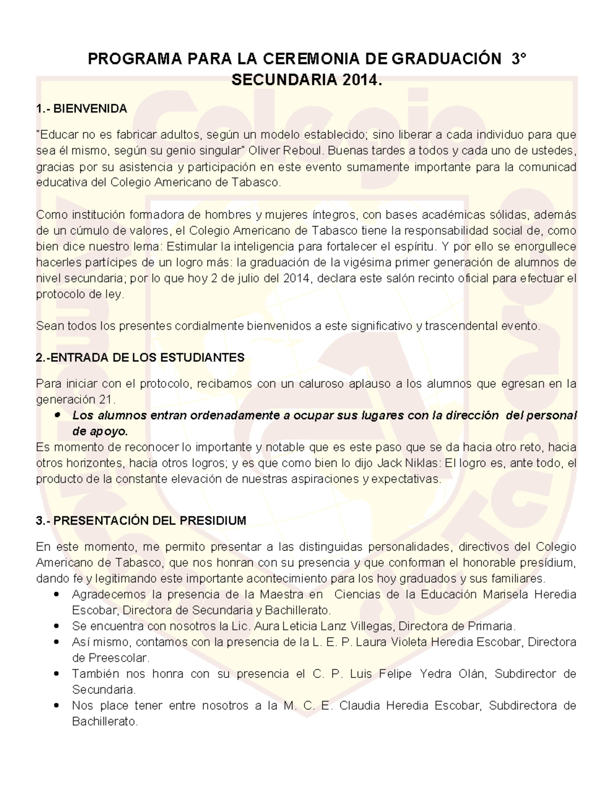 Programas De Graduación De Secundaria Los 4 Campos Formativos Del