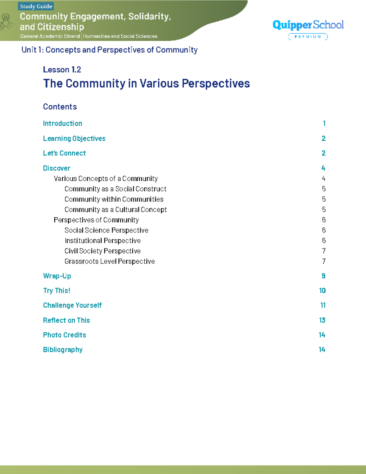 CSC-12 Lesson 1.2: Understanding Community Perspectives - Studocu
