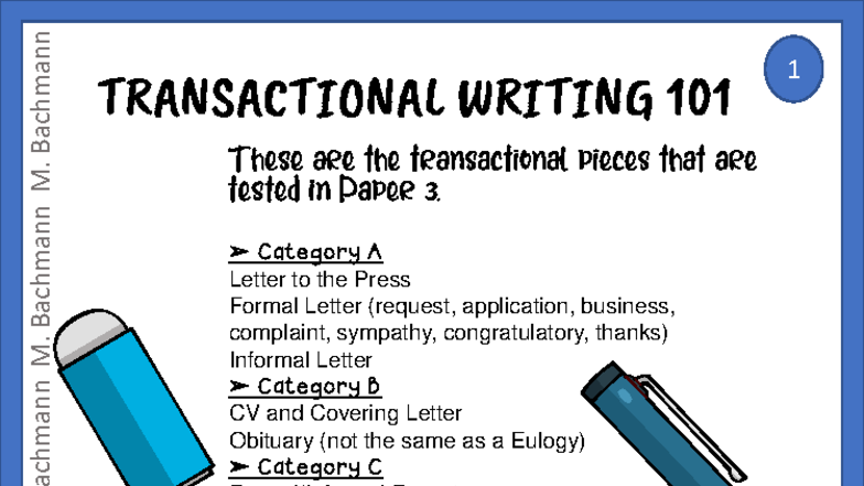 Transactional Writing 101: A Guide to Effective Communication - Studocu
