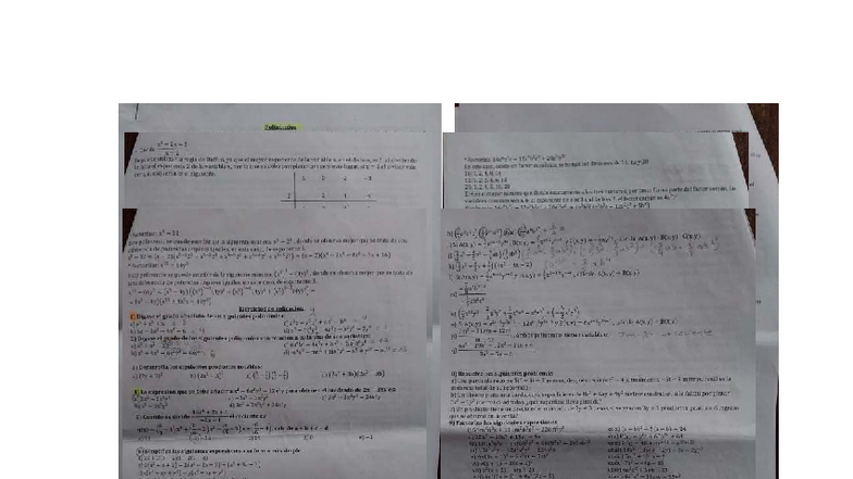 Ejercicios de Polinomios - Curso de Matemáticas 101 - Studocu