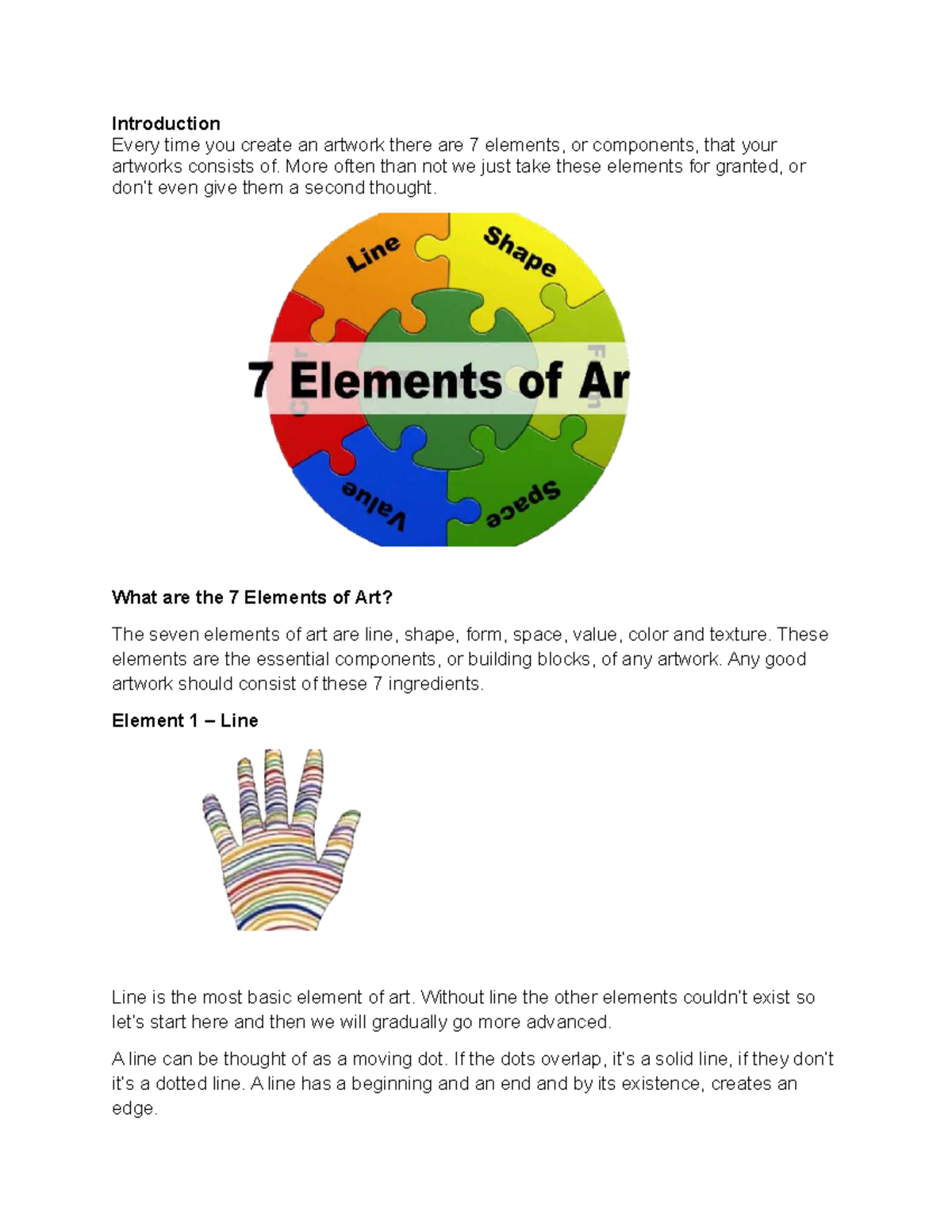 Elements of Art: Understanding the 7 Key Components - Studocu