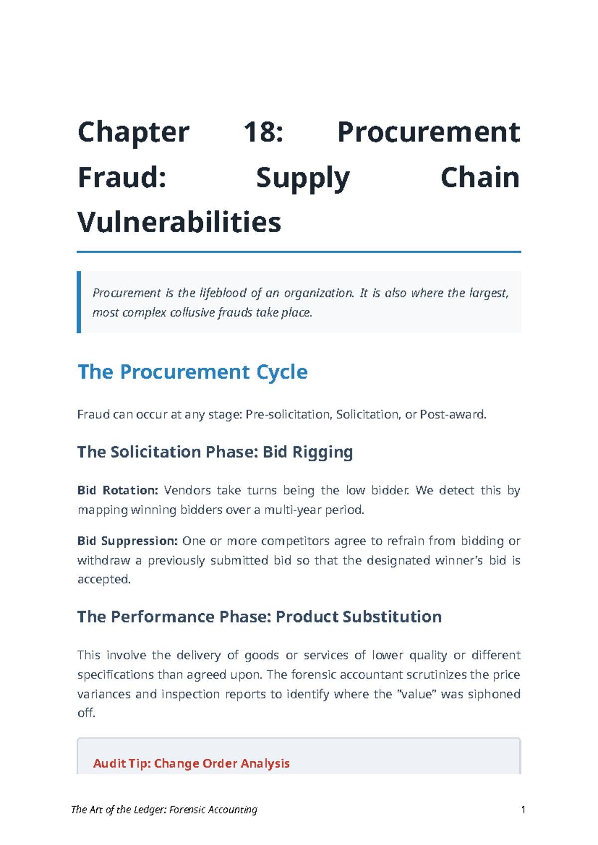 Chapter 18: Procurement Fraud & Supply Chain Risks (L69HSw) - Studocu