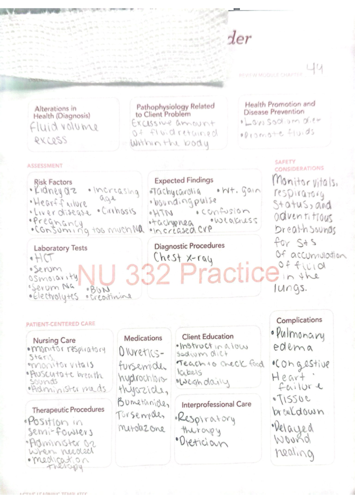 Fluid overload system disorder template - der 44 REVIEW MODULE CHAPTER ...