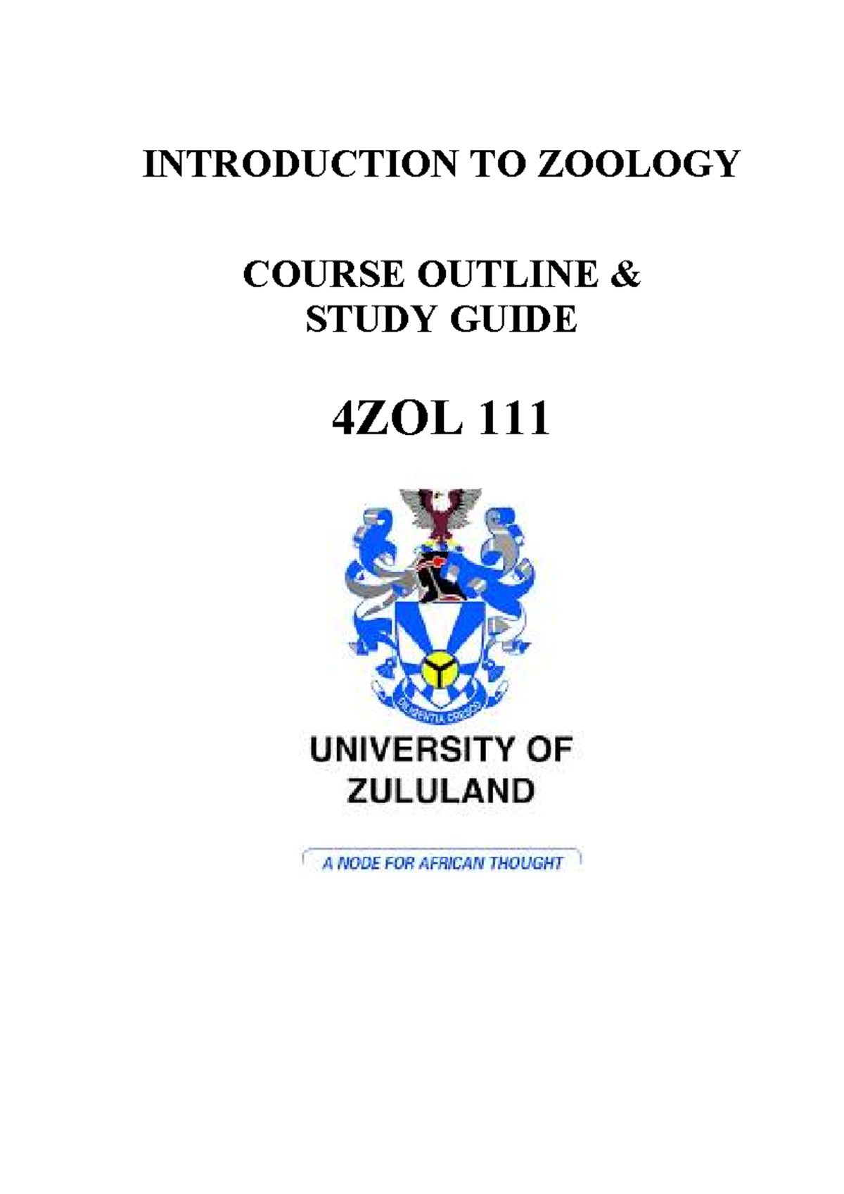 4ZOL111 Introduction to Zoology Study Guide 2026 - Studocu
