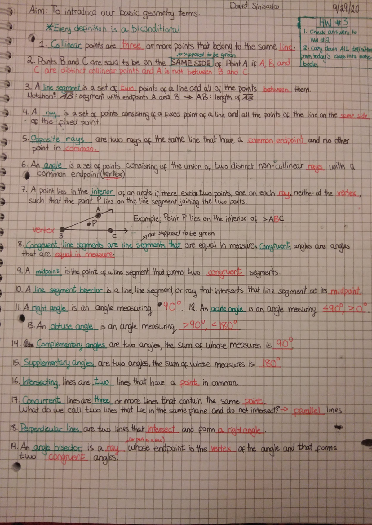 Geometry Fall Term Study Notes: Postulates and Theorems Summary - Studocu