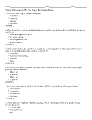 Chapter 2 Foundations of Recruitment and Selection I Reliability and ...