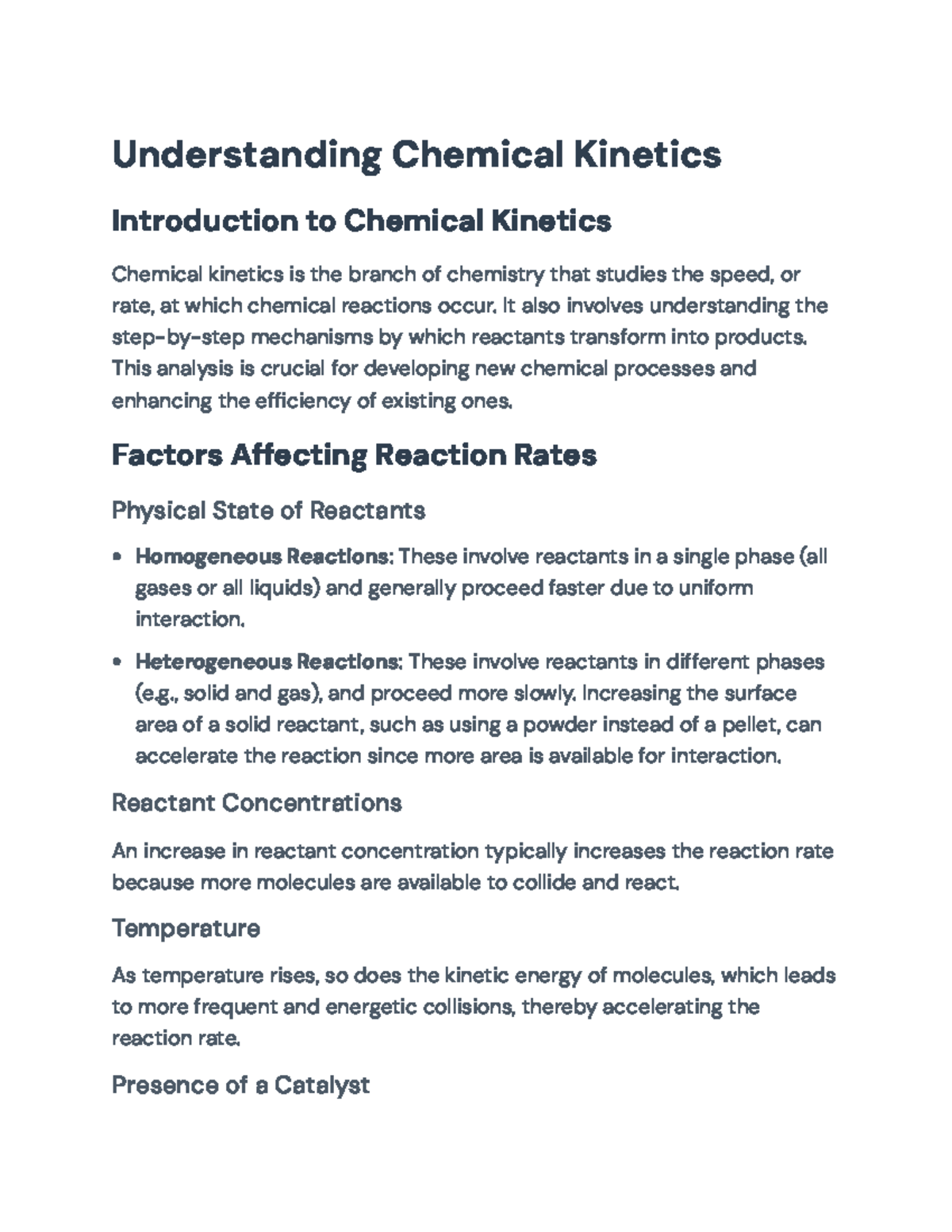 Understanding Chemical Kinetics: Key Concepts and Reaction Rates ...