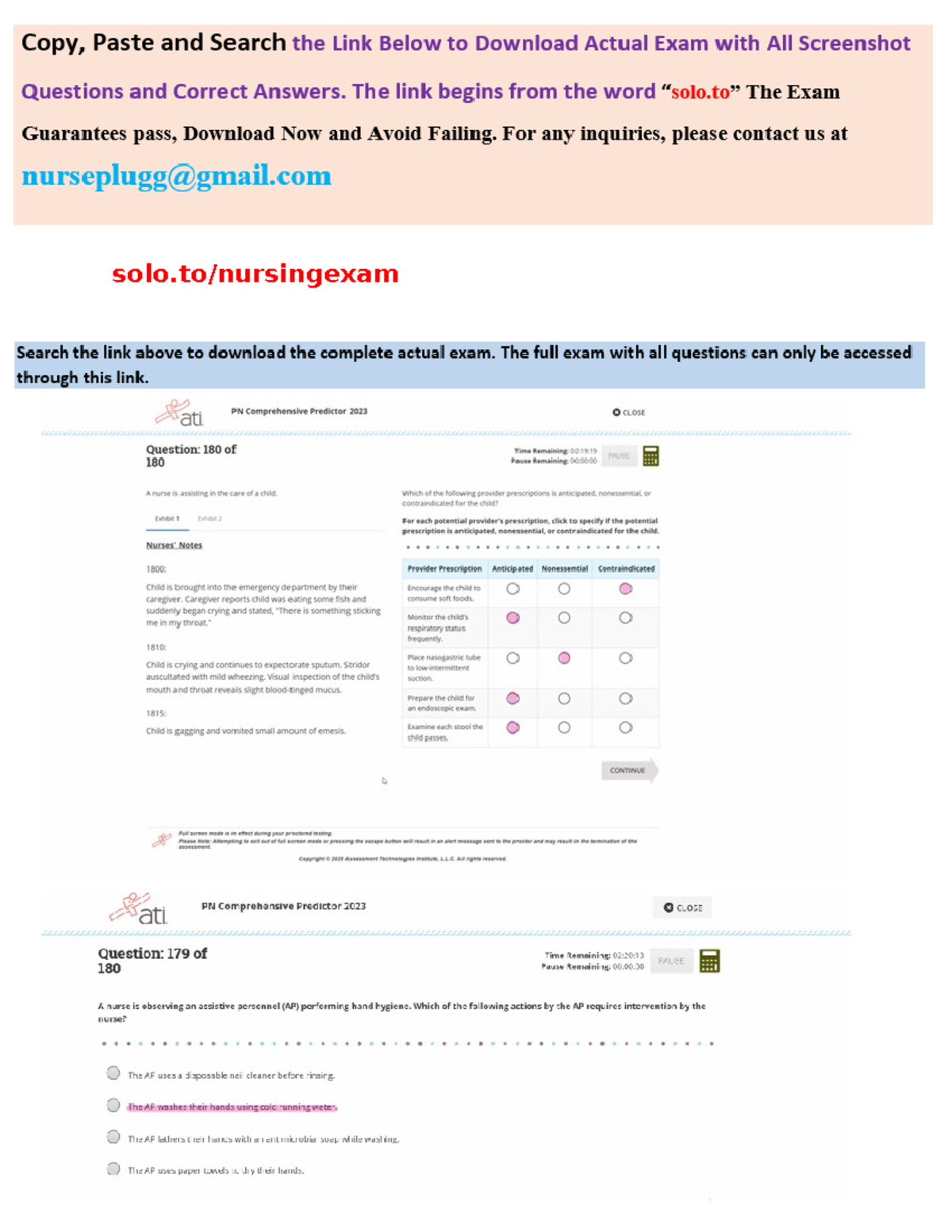 Ace ATI PN Comprehensive Predictor Exit Exam 2023-2026: NGN 180 ...