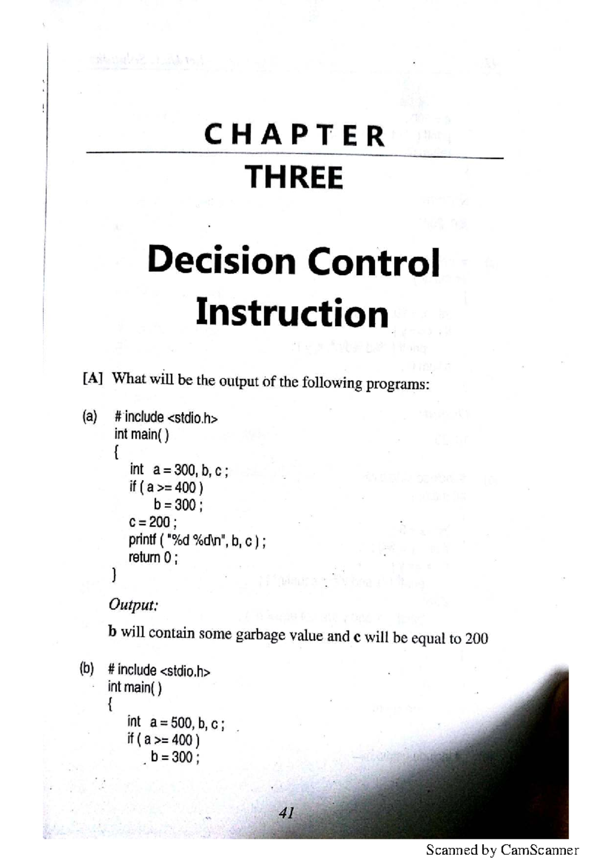 CHAPTER 3: Decision Control Instructions in C Programming - Studocu