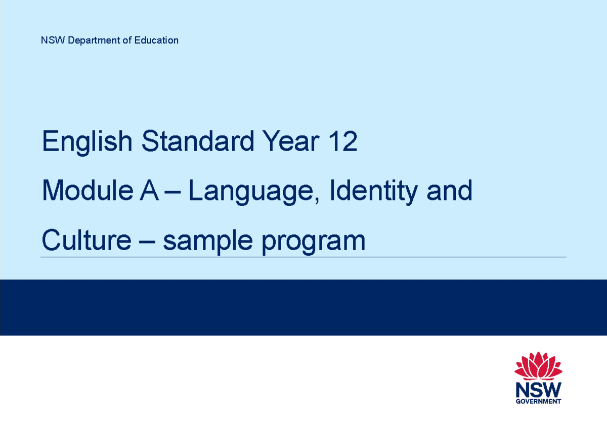 NESA - Module A Lesson Plan: Inside My Mother Overview Year 12 - Studocu