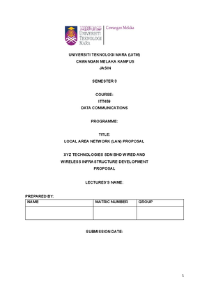 ITT459 - Individual Network Proposal Instructions Jasin - About Us The InnoTech Hub is a - Studocu