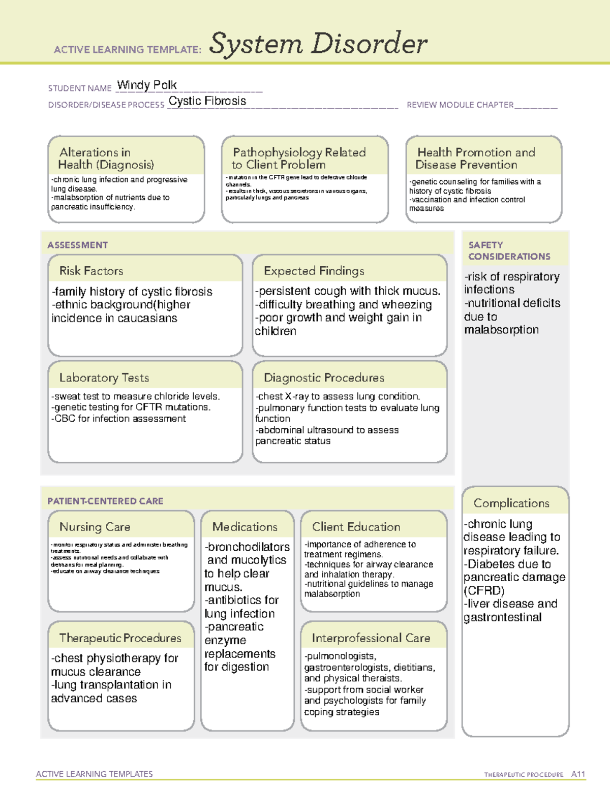 Concept map 4 - study materials - ACTIVE LEARNING TEMPLATES TherapeuTic ...