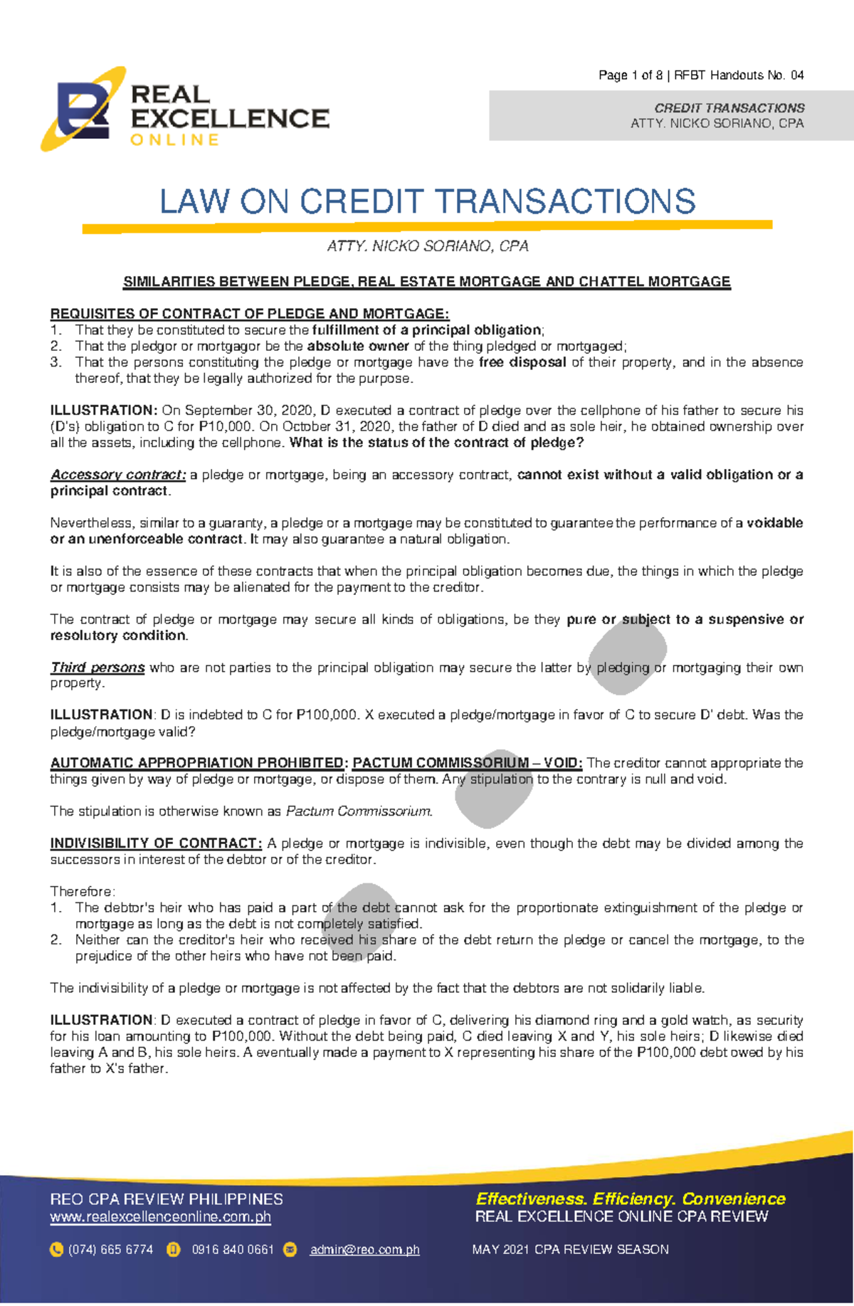 Credit-transactions - Lecture Notes for easy reviewing - Page 1 of 8 ...