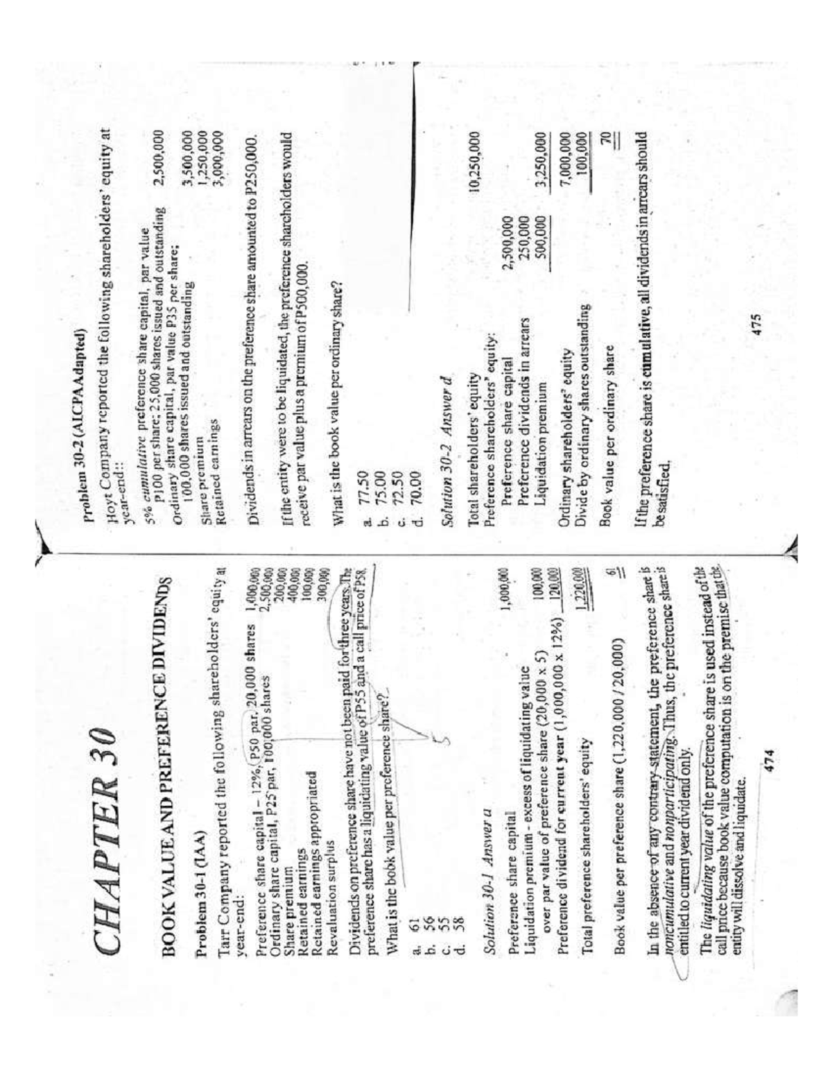 CHAP 30-34: Equity and Book Value Calculations Notes - Studocu