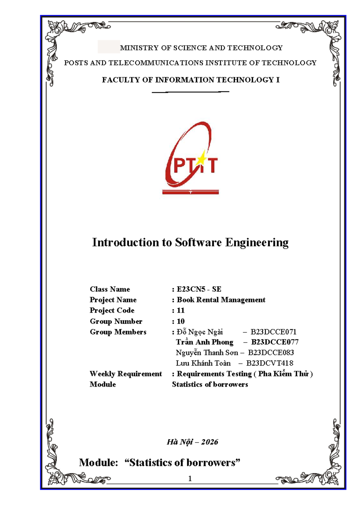 E23CN5 SE: Book Rental Management Project Overview and Requirements ...
