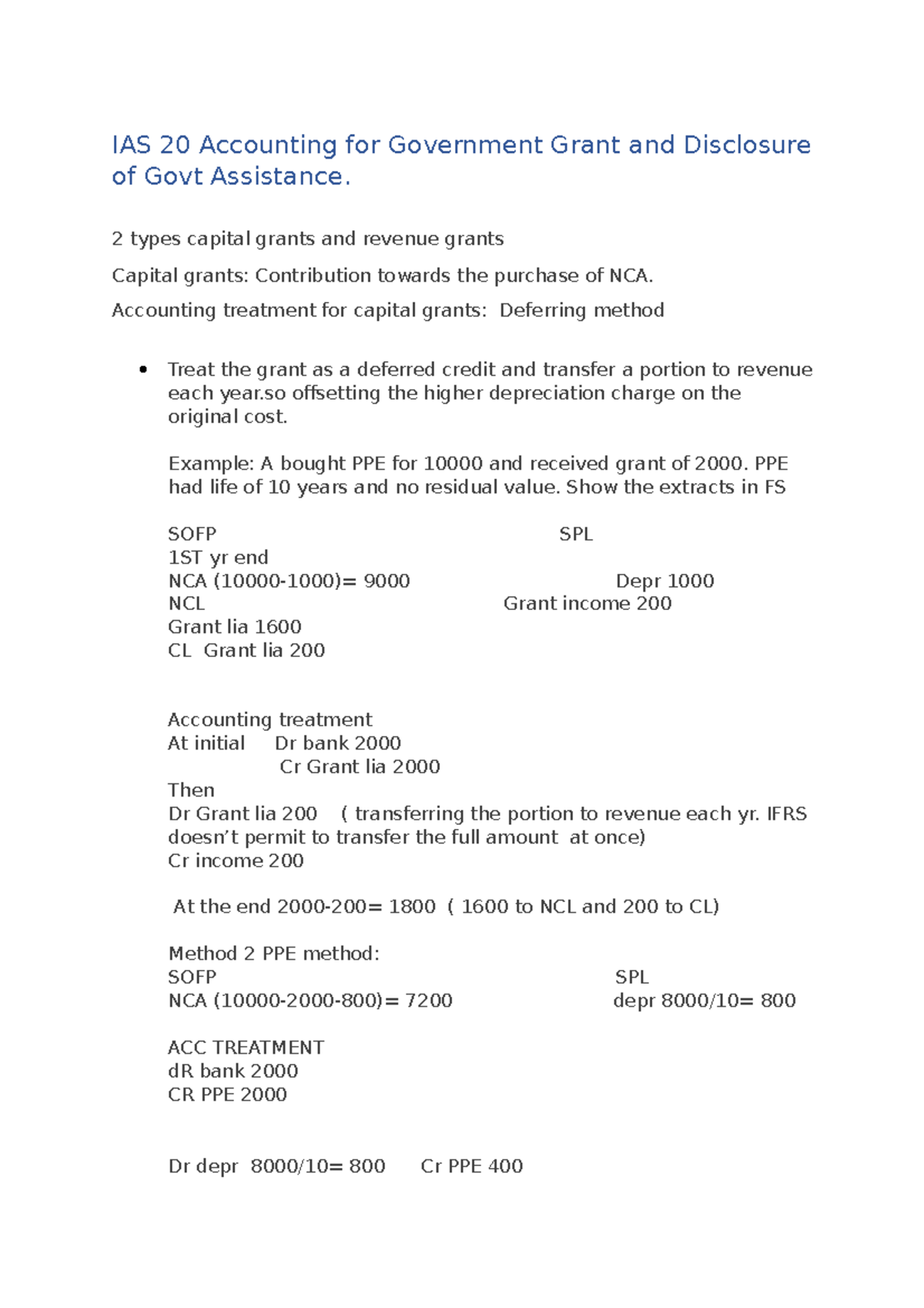 IAS 20 Accounting for Government Grant and Disclosure of Govt ...
