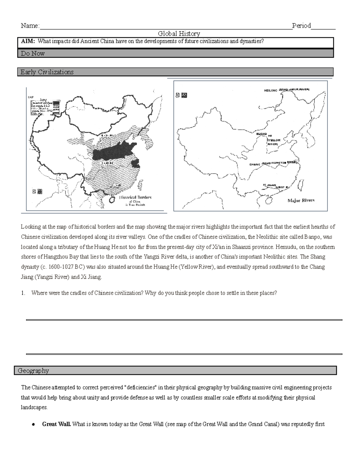Ancient China - MINI DBQ - - Studocu