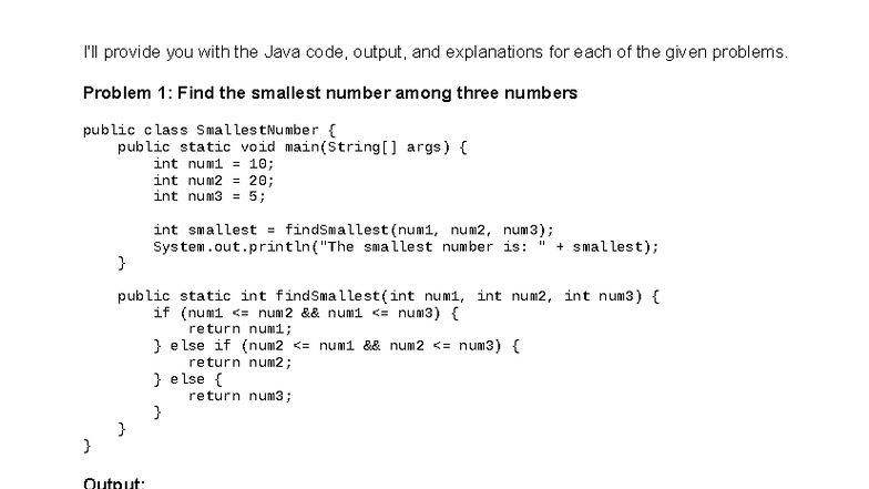 Java Programming Problems and Solutions (CS101) - Studocu