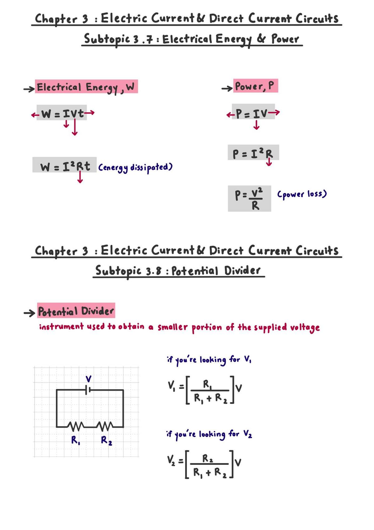 Chapter 3: Electric Current & Circuits Summary (Physics) - Studocu