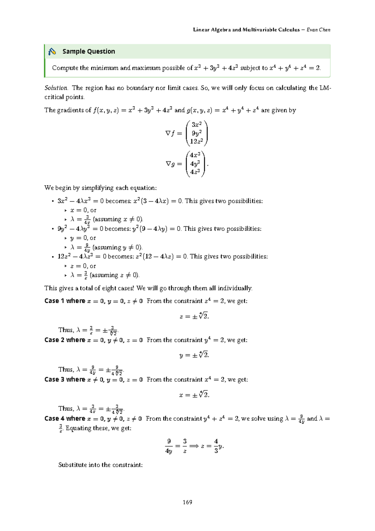 Linear Algebra & Multivariable Calculus (LAMV) - Sample Questions ...