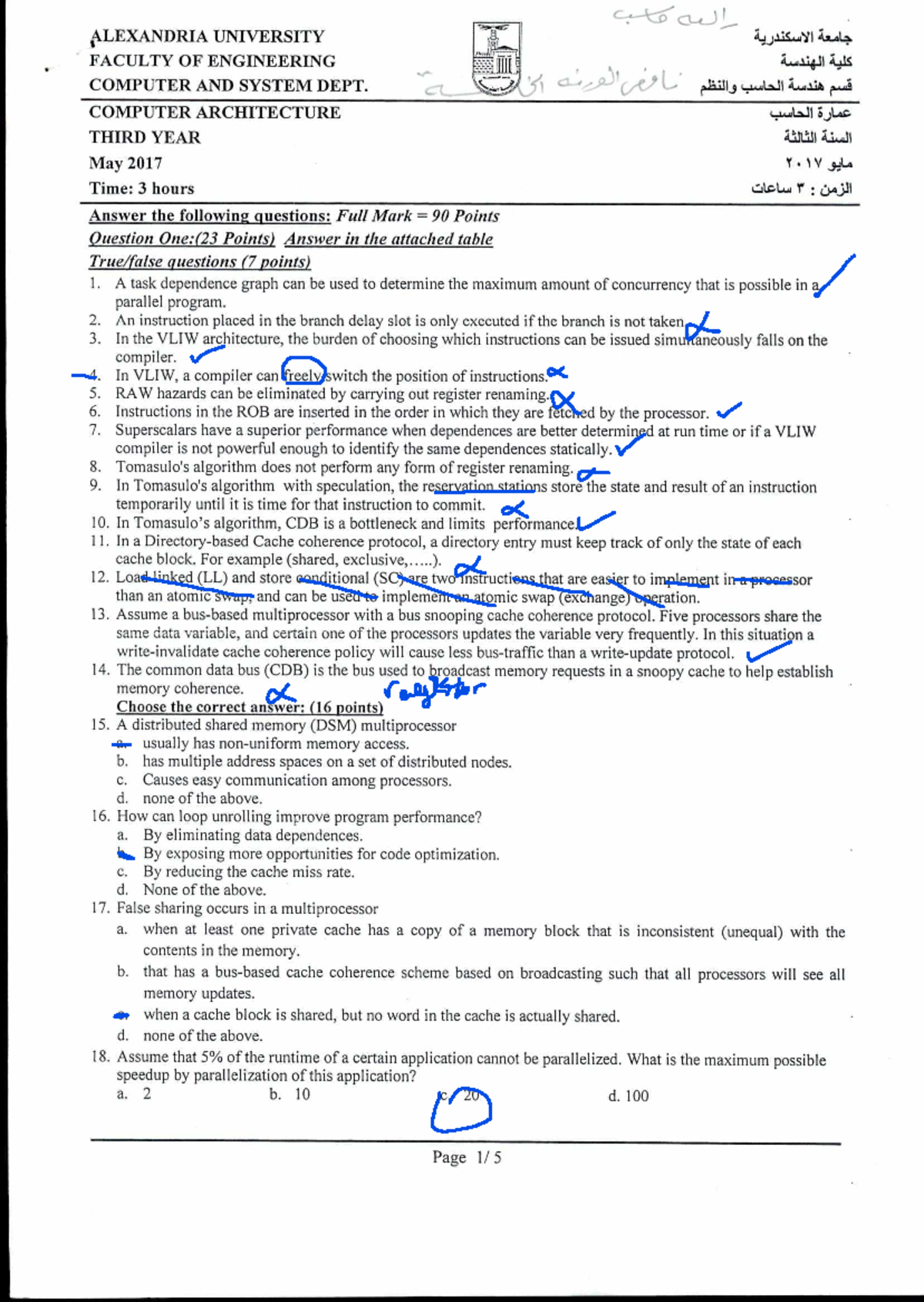 CSEX35 SP17 Final Exam Question Paper - Computer Architecture - Studocu
