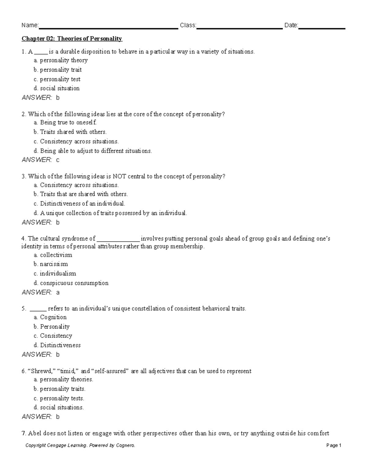 Chapter 02 - Theories of Personality: Insights & Key Concepts - PSYCH ...