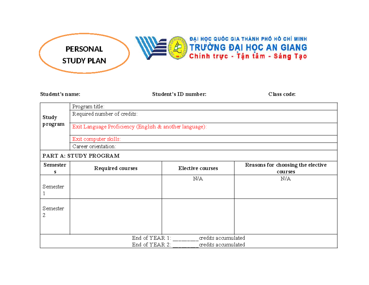 Mid-term Assignment: Personal Study Plan Overview and Requirements ...