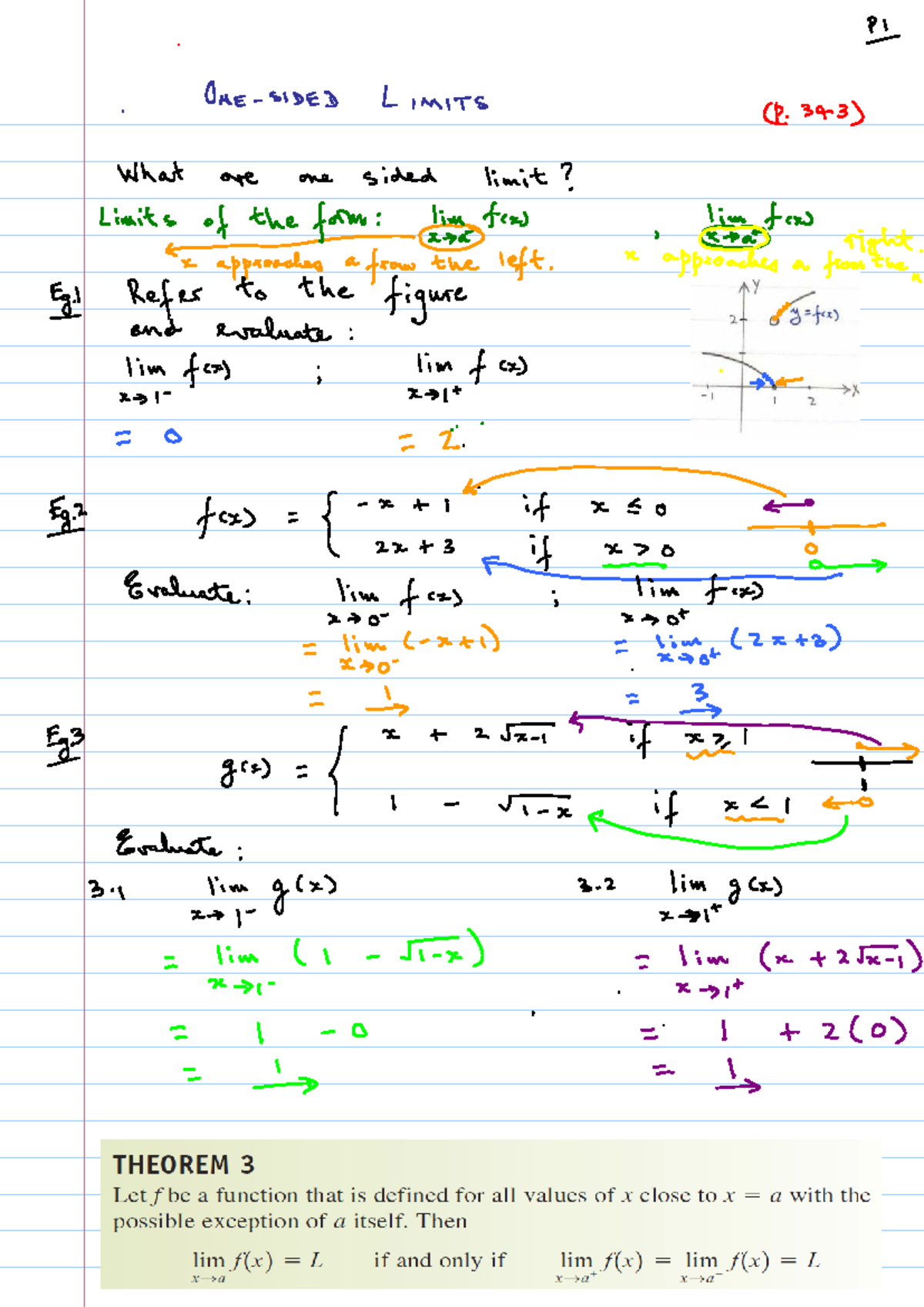 L 1AMAT 18 One-Sided Limits and Continuity Notes - Studocu