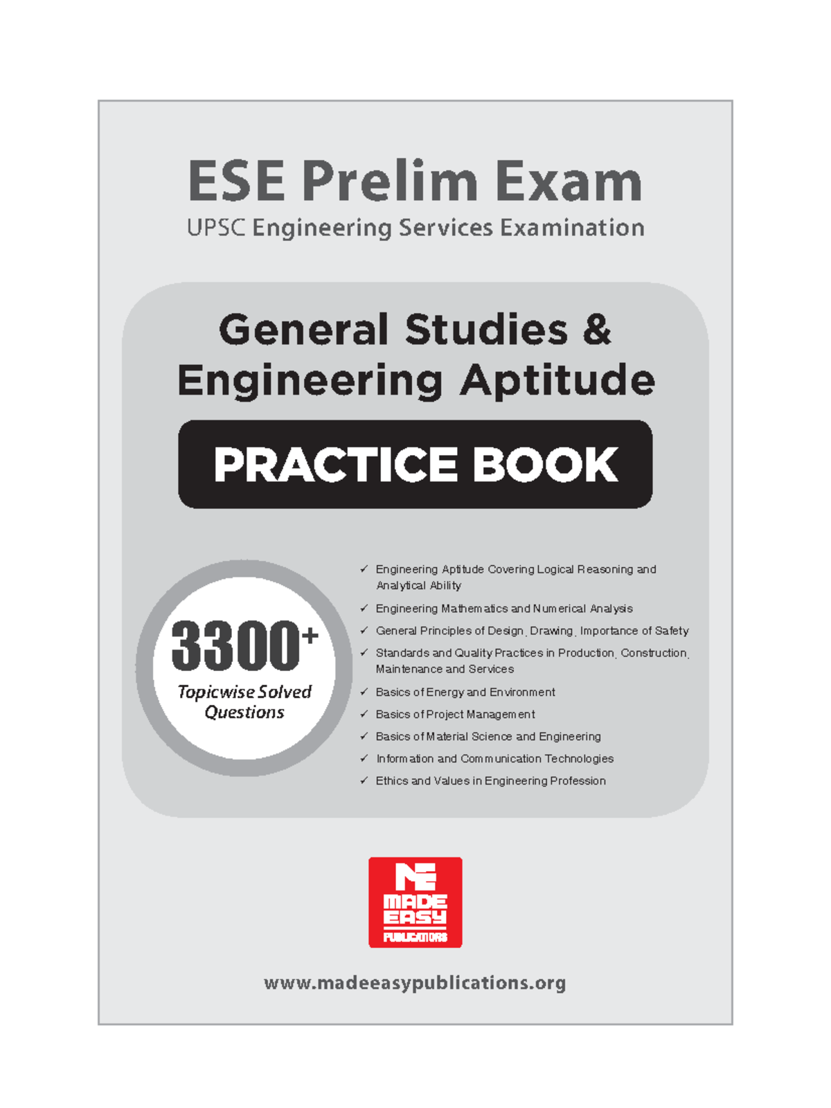 3300 MCQs on General Studies & Engineering Aptitude for ESE Prelims ...