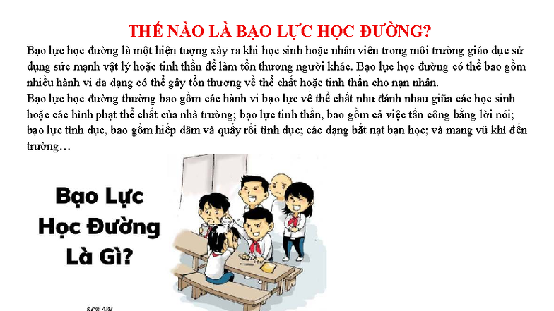 Tài Liệu Tuyên Truyền Nói Không Với Bạo Lực Học Đường (BLHD) - Studocu