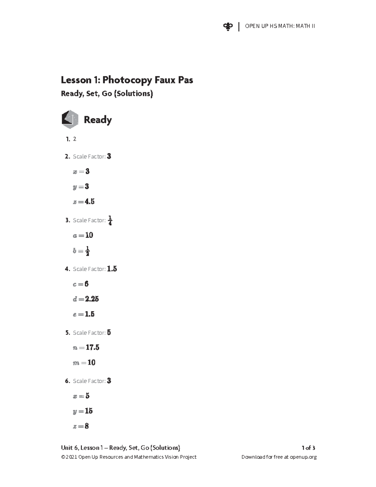 Unit 6 - Ready, Set, Go (Answer Key) for All Lessons - Studocu