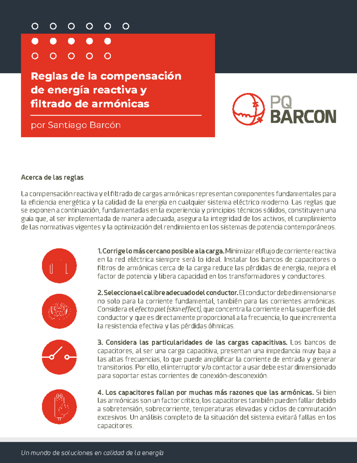 Reglas de Compensación de Energía Reactiva y Filtrado de Armónicas ...