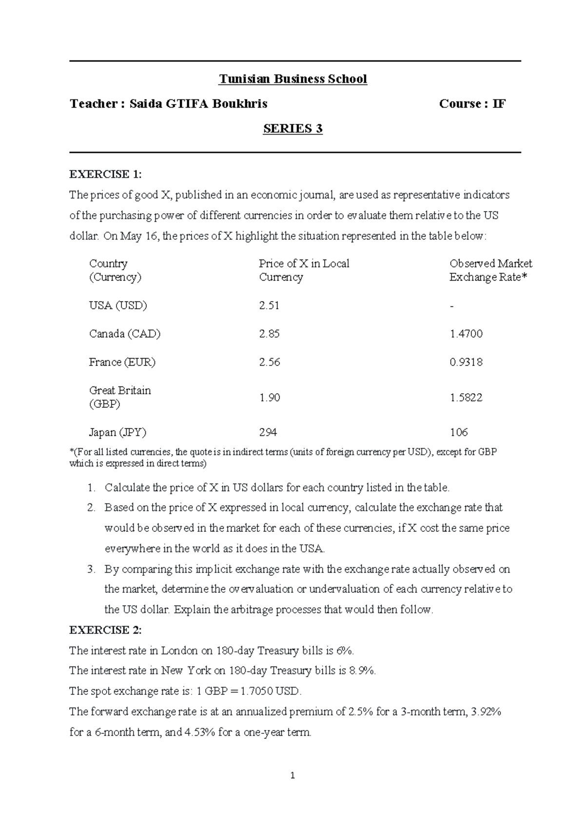 IF SERIES 3: Currency Valuation & Exchange Rate Analysis Tutorial - Studocu