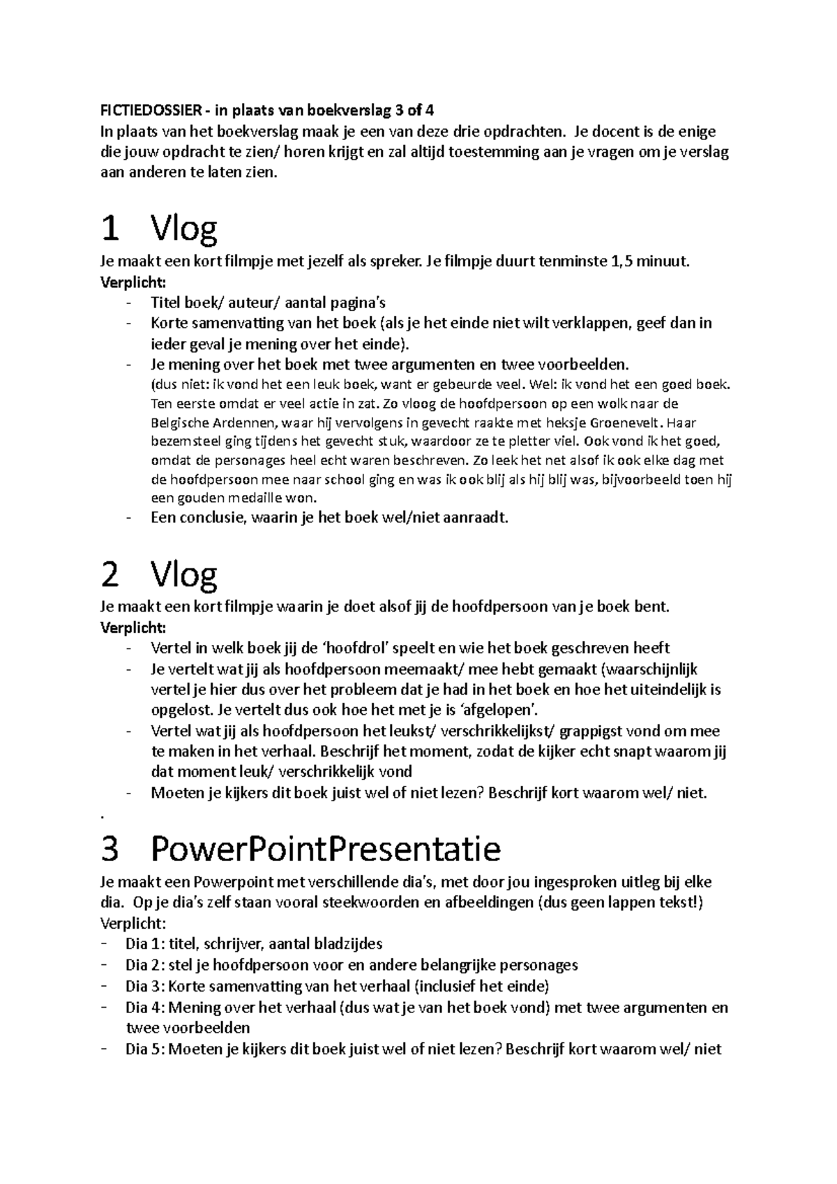 Opdrachten voor Fictiedossier Boek 3 - KDJewKS - Studeersnel