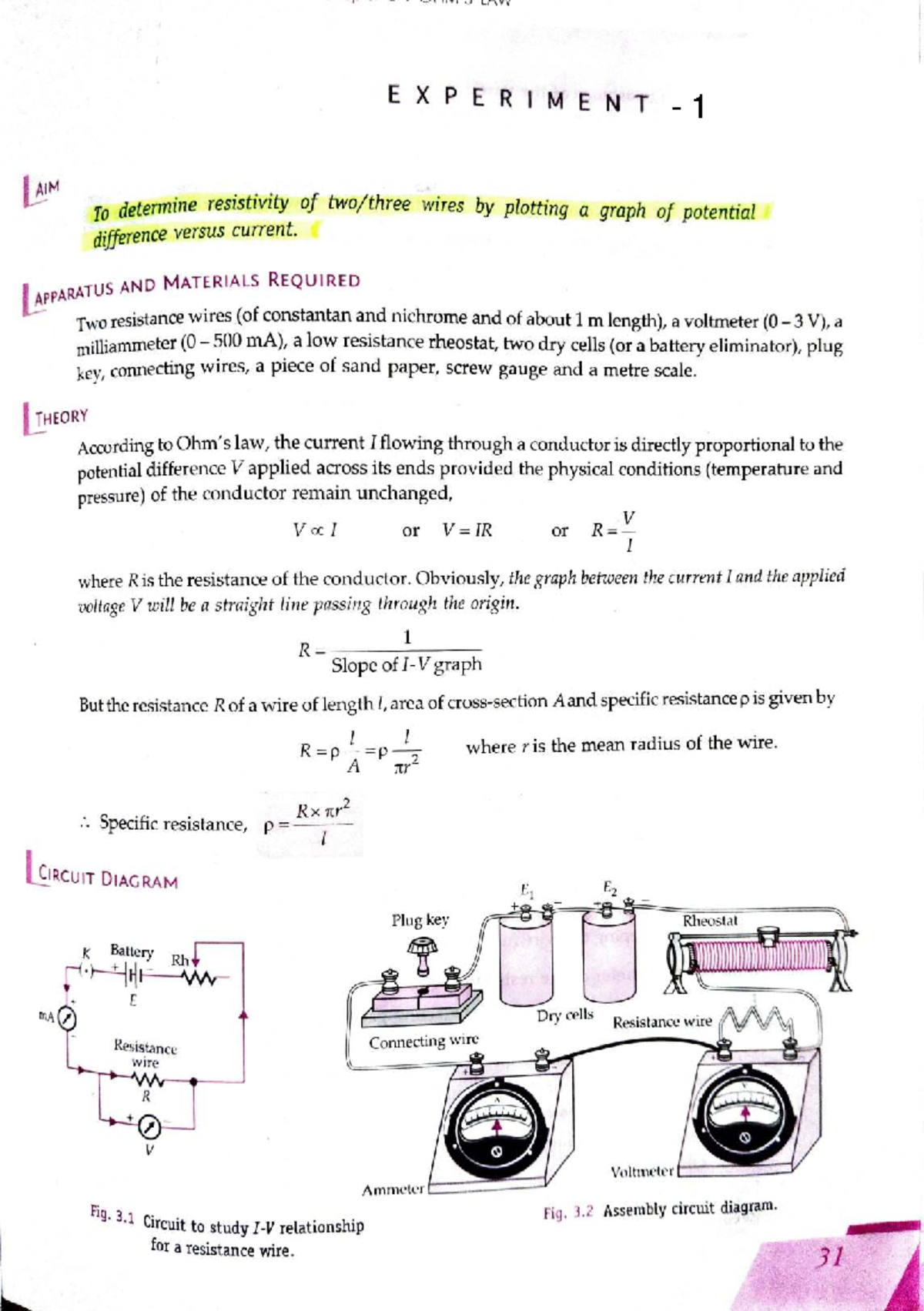 Physics Practical: Experiment 1 - Determining Resistivity of Wires ...