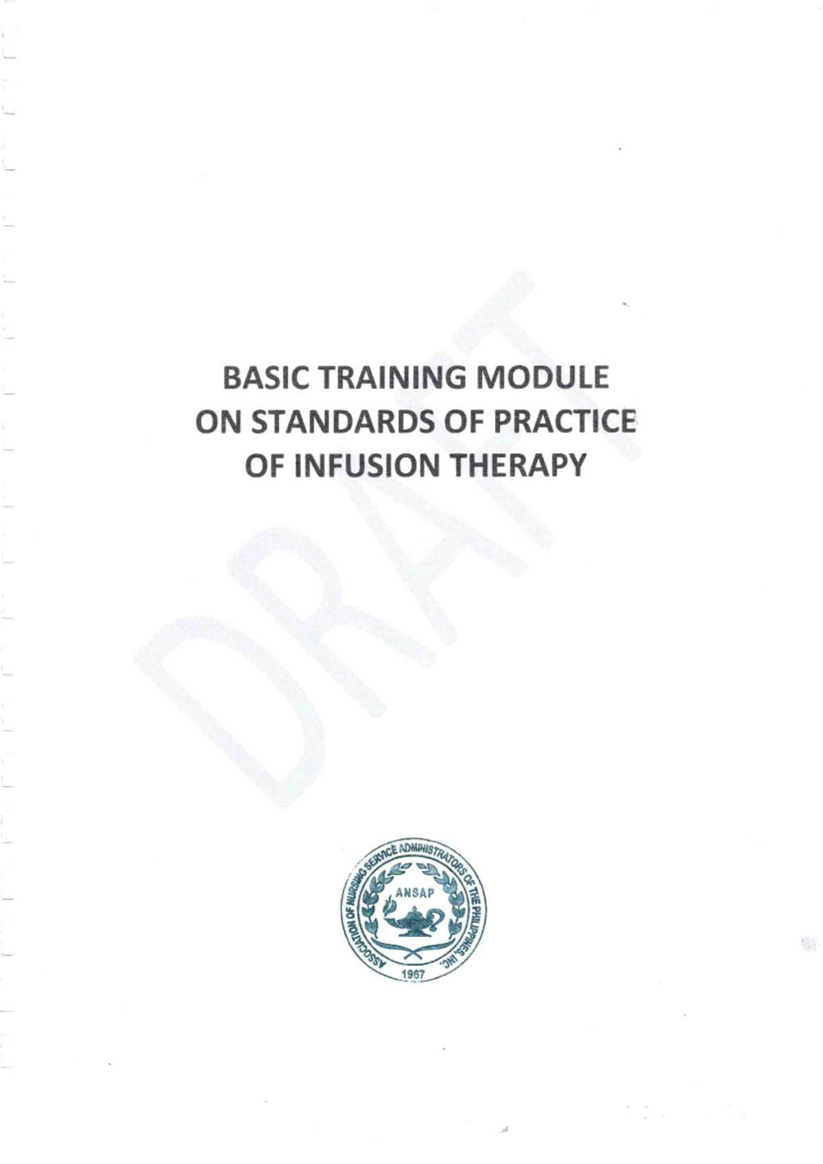 ANSAP IVT Standards of Practice for Infusion Therapy Training 2024 ...