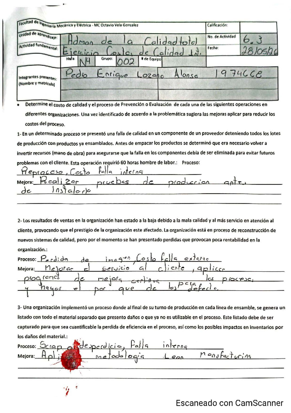 Actividad 6.3: Costo de Calidad y Mejora en Admon Calidad Total MC ...
