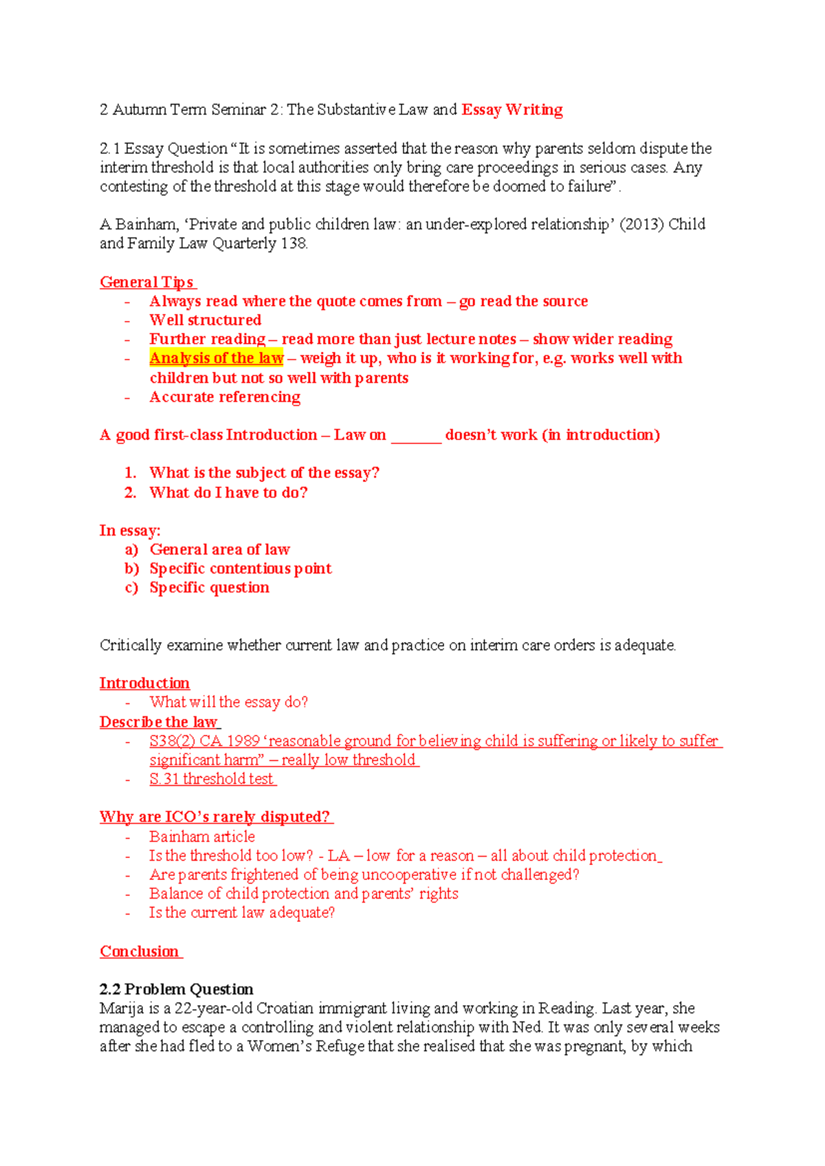 Tutorial 2- Children Family and the State - University of Reading ...