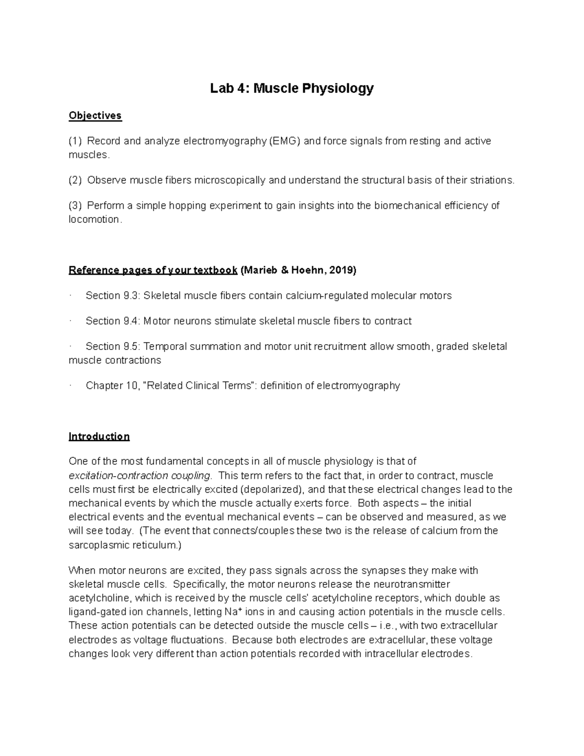 Lab 4: Analyzing Muscle Physiology with EMG and Biomechanics - Studocu