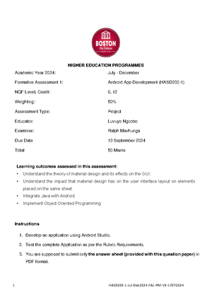 [Solved] You are tasked with developing an Android application for a - Android App Development ...