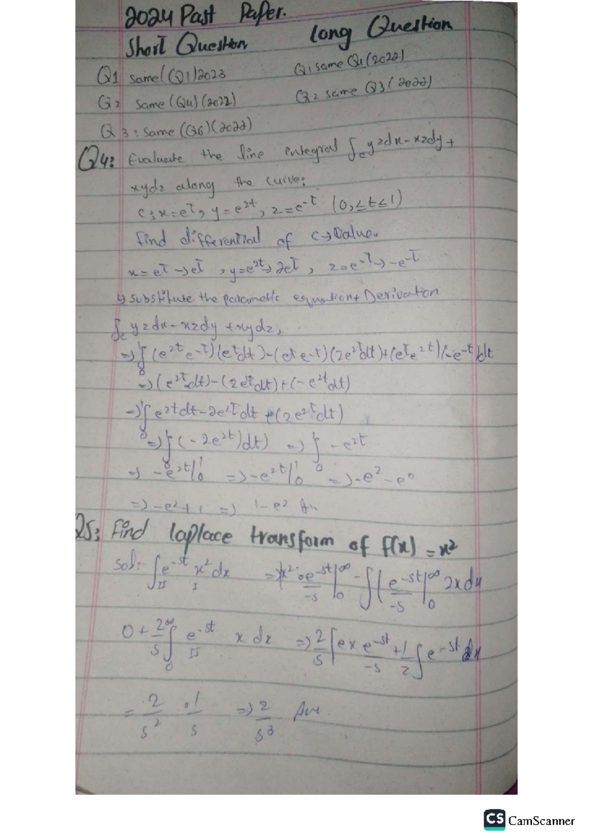 Math 2024 - Past Paper Short & Long Questions Analysis - Studocu