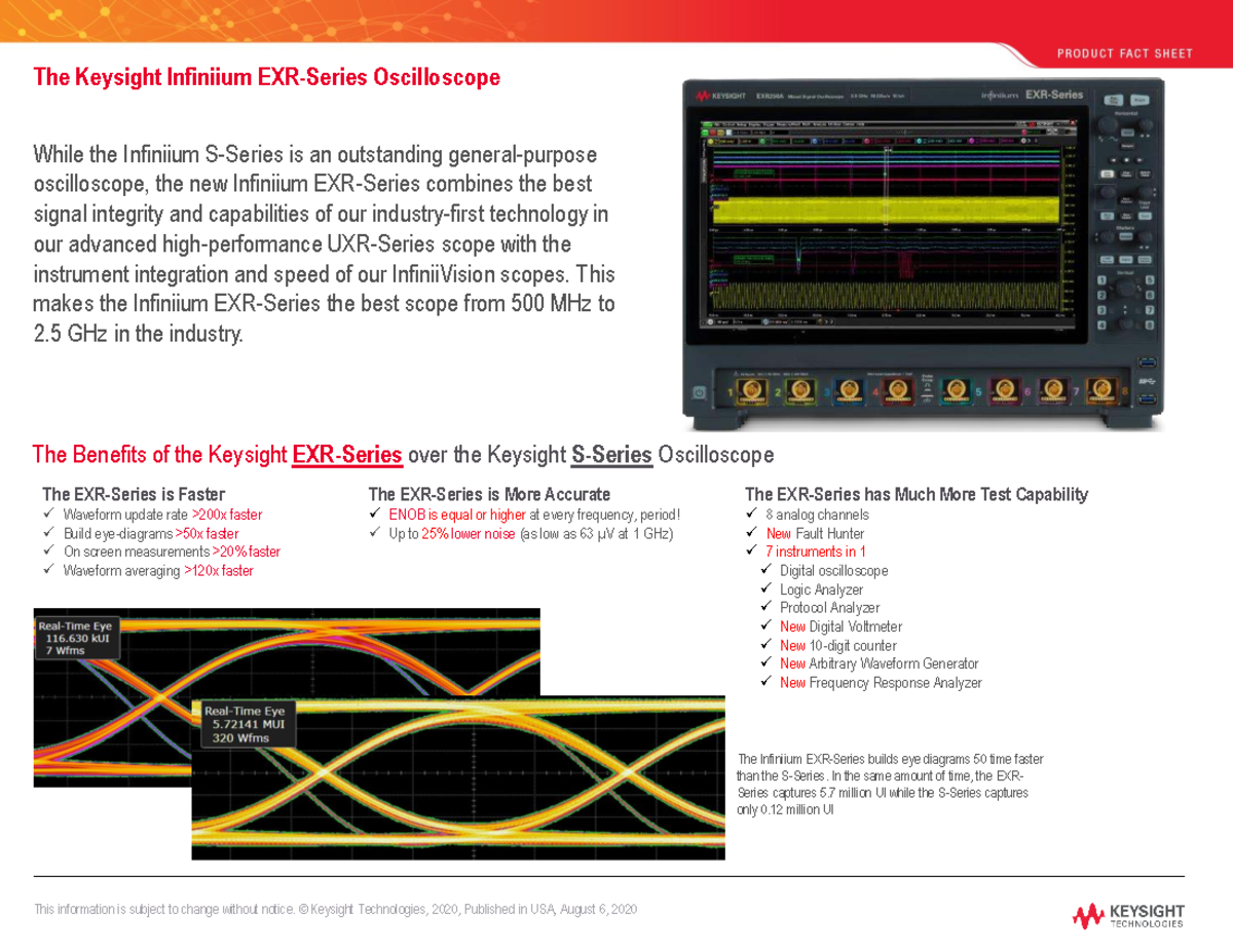 Keysight Infiniium Oscilloscope Overview & Benefits (EXR 2020) - Studocu